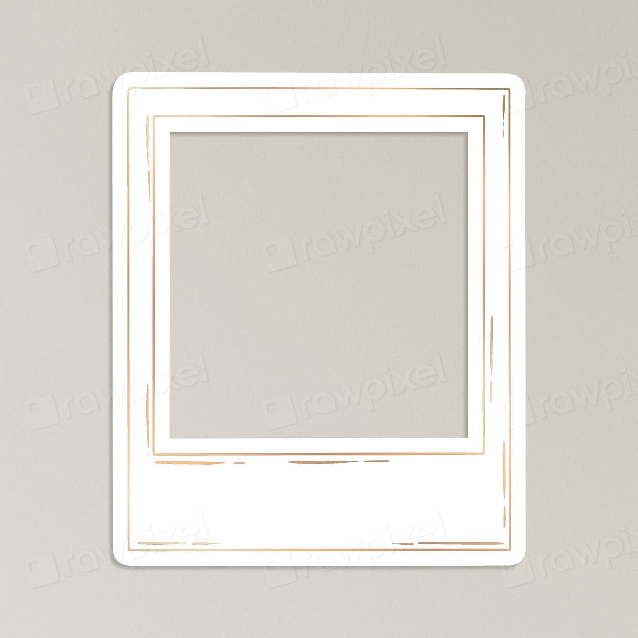 Golden instant photo frame sticker | Premium PSD - rawpixel