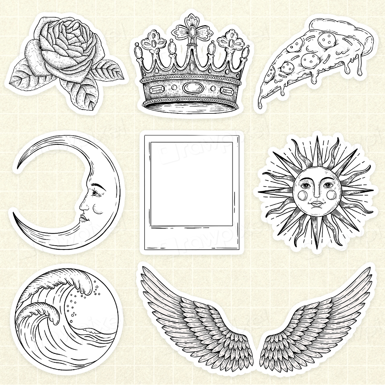 Cute sticker overlay set design | Premium PSD - rawpixel