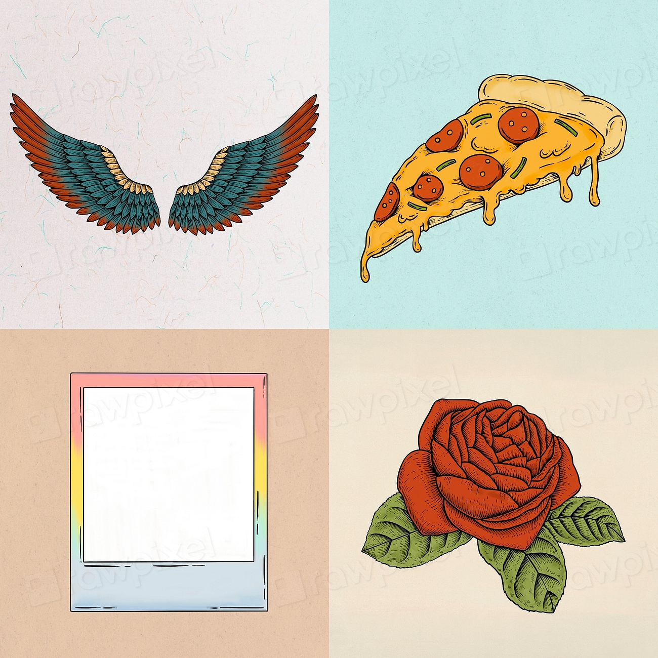 Colorful cute sticker overlay set | Premium PSD - rawpixel