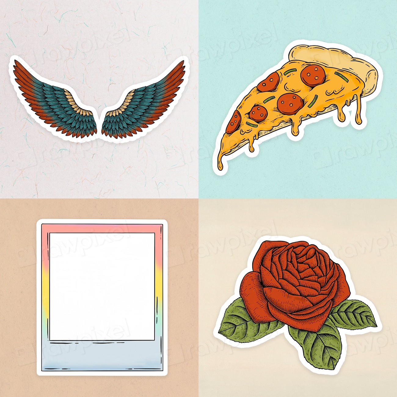 Colorful cute sticker overlay set | Premium PSD - rawpixel