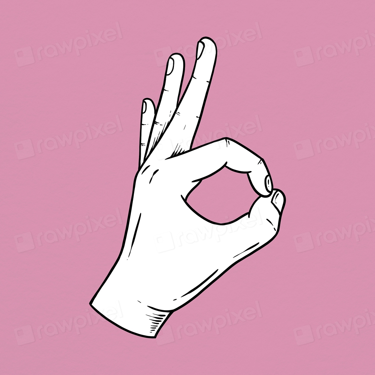 Ok hand sign drawing design | Premium PSD - rawpixel