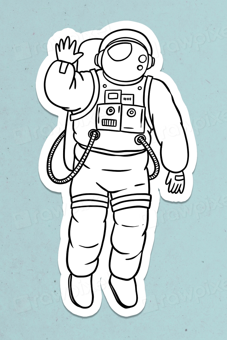Astronaut spacesuit sticker design element | Premium PSD - rawpixel