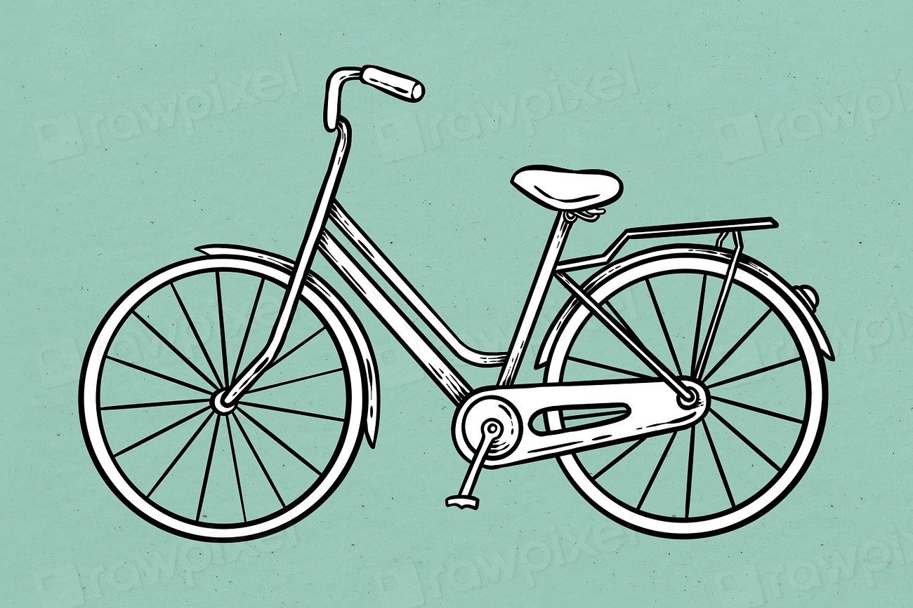 Hand drawn retro bicycle design | Premium PSD - rawpixel