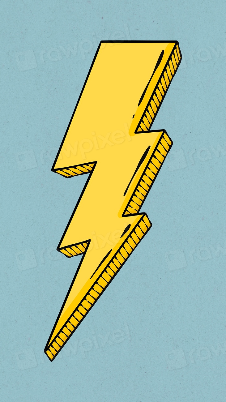 Thunderbolt blue mobile wallpaper psd | Premium PSD - rawpixel