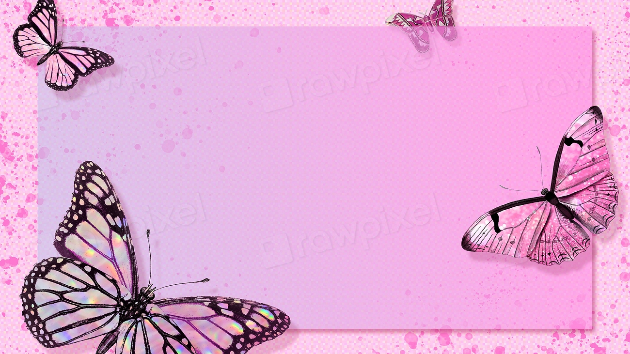 Rectangle pink butterfly frame design | Premium PSD - rawpixel