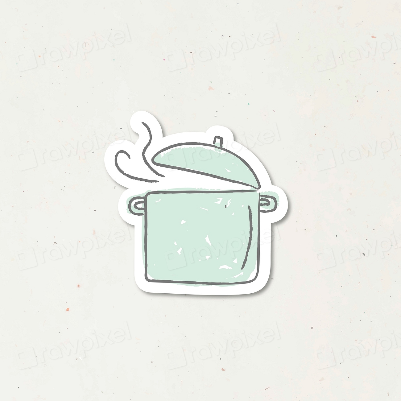 Doodle cooking pot sticker vector | Free Vector - rawpixel
