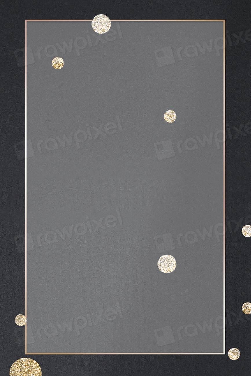 Gold frame shimmery dots black | Premium PSD - rawpixel