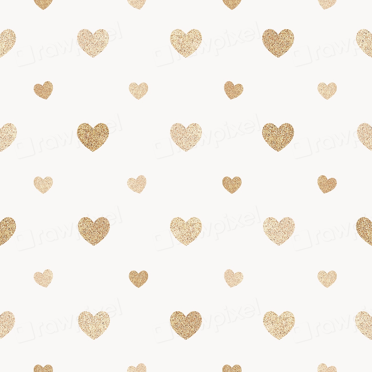 Seamless glittery gold hearts patterned | Premium PSD - rawpixel