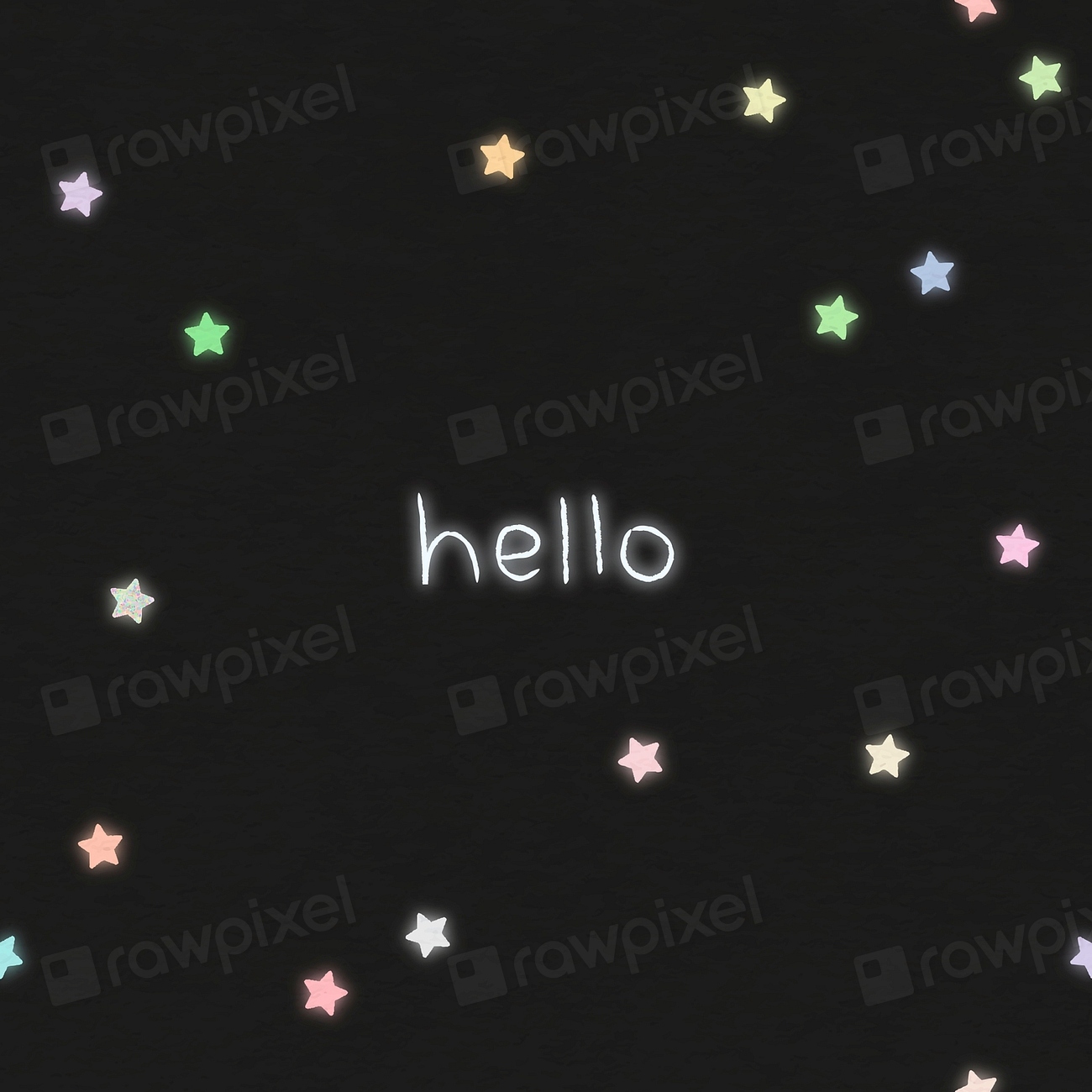 Hello greetings typography black background | Premium Vector - rawpixel