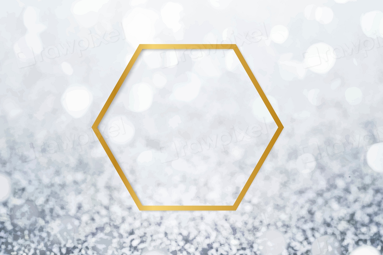Golden framed hexagon on a glitter | Free Vector - rawpixel