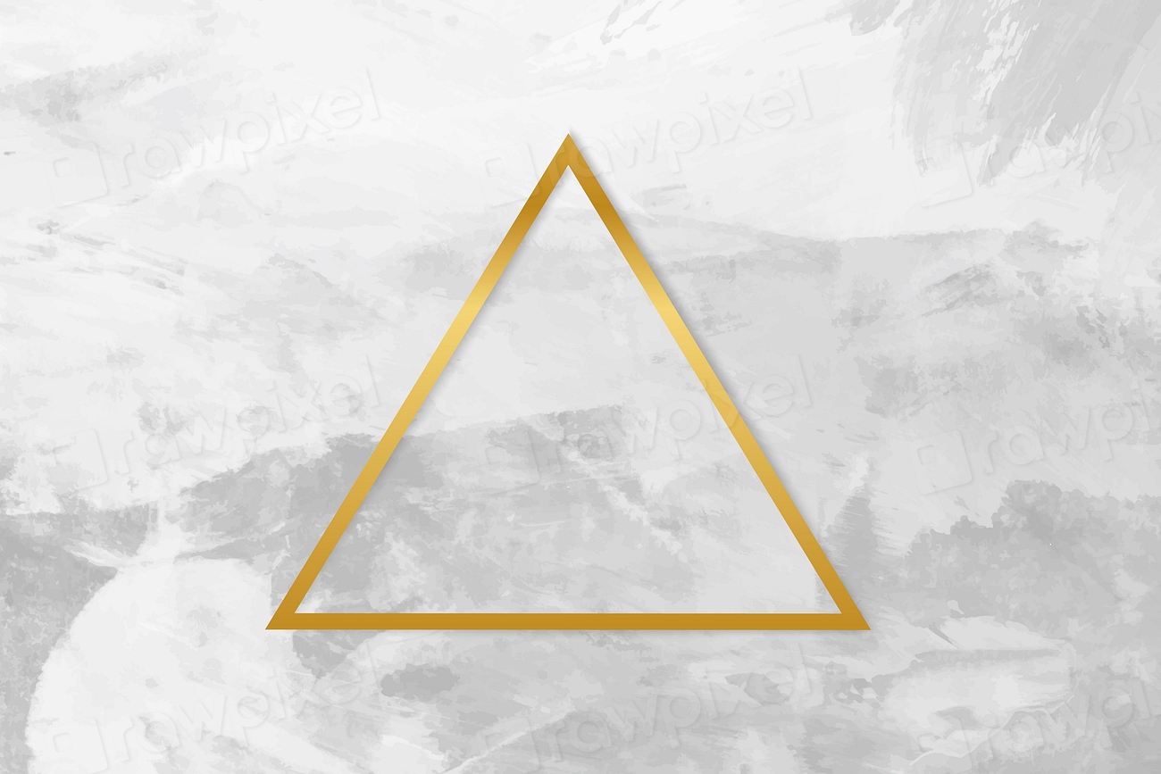 Gold triangle frame on a gray | Free Vector - rawpixel