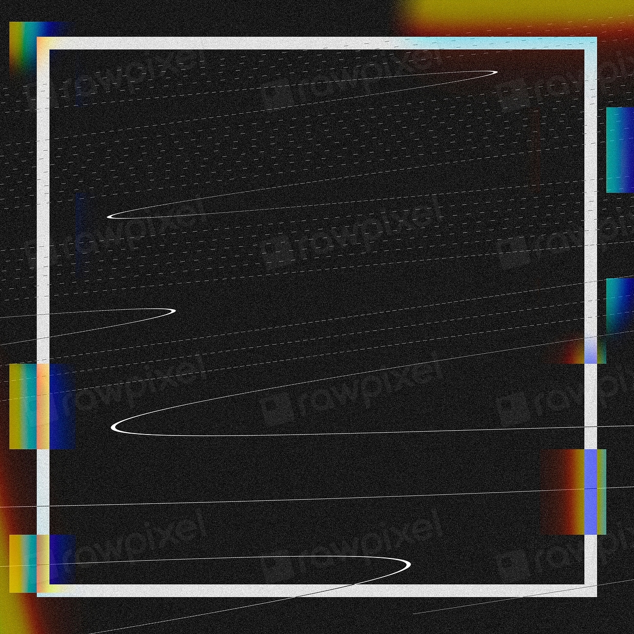 Square frame on glitch effect | Premium PSD - rawpixel
