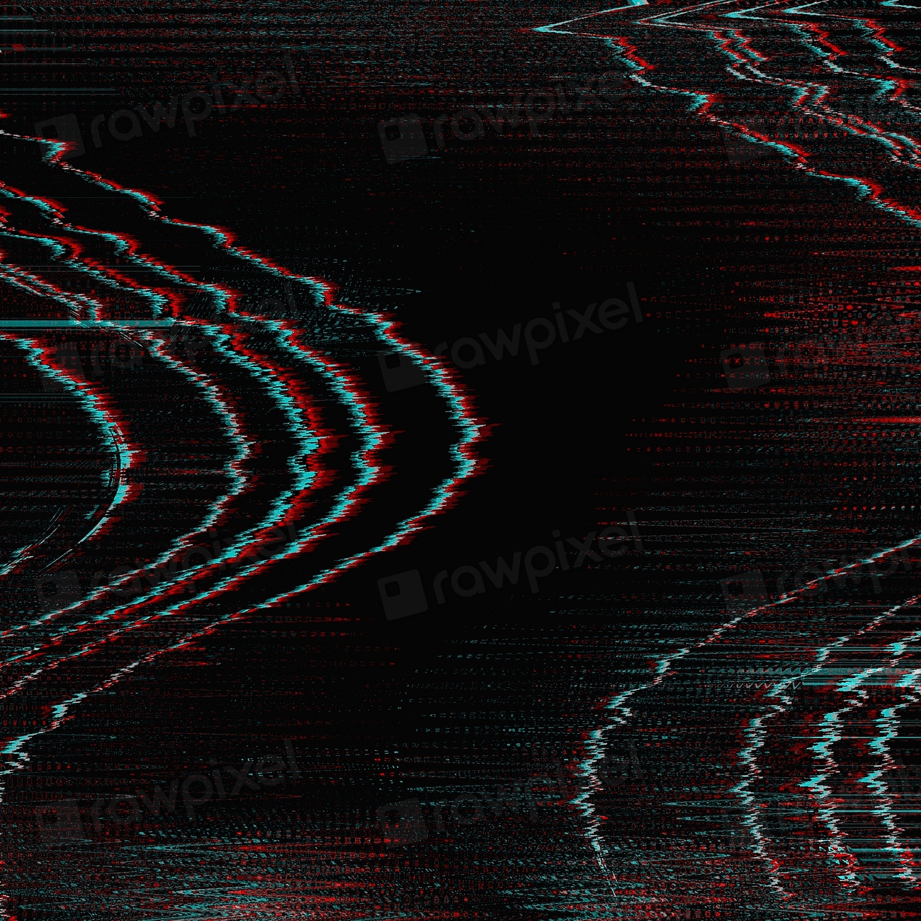 Glitch wavy psd black background | Premium PSD - rawpixel