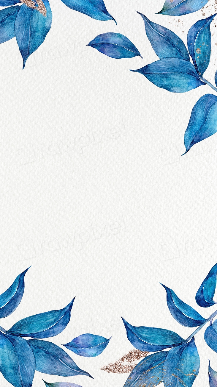Blue botanical leaf frame in watercolor | Free Photo - rawpixel