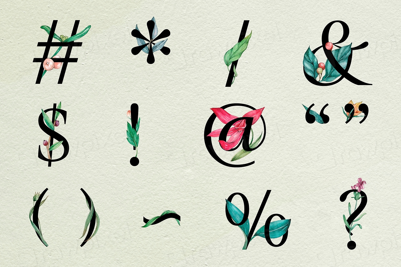 Psd symbol set botanical vintage | Premium PSD - rawpixel