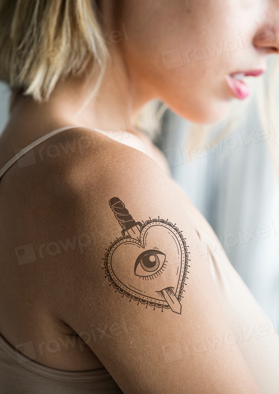 Demon heart tattoo design psd | Premium PSD Mockup - rawpixel