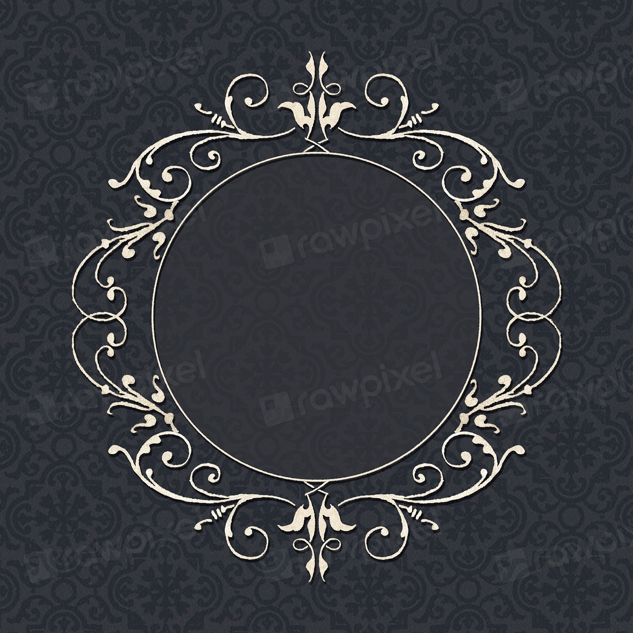Round filigree frame border psd | Premium PSD - rawpixel