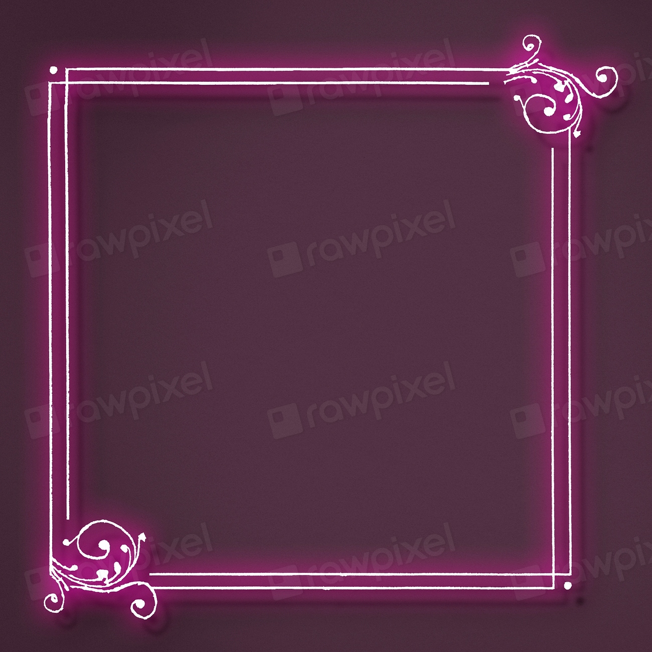 Neon pink filigree frame border | Premium PSD - rawpixel