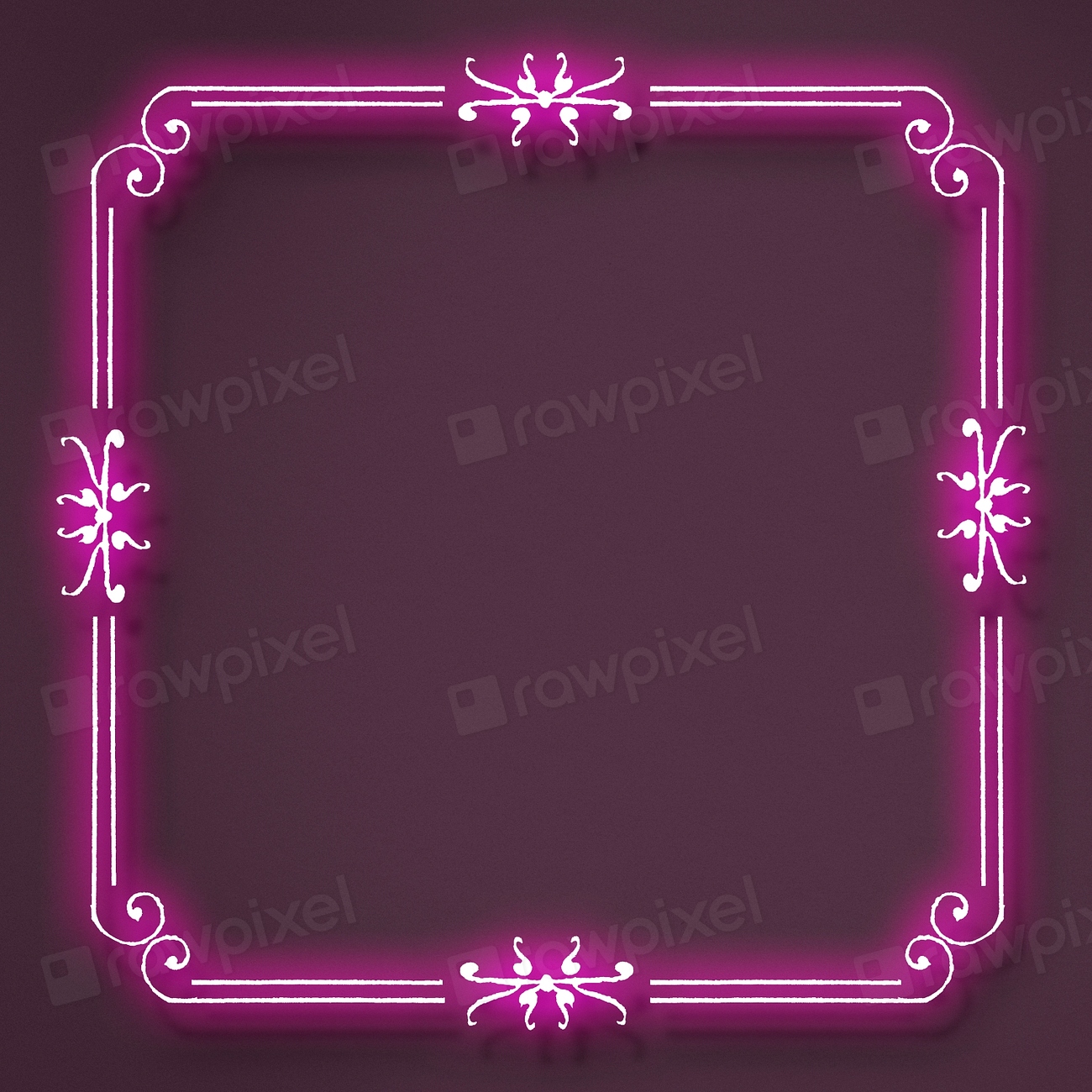 Neon pink filigree frame border | Premium PSD - rawpixel