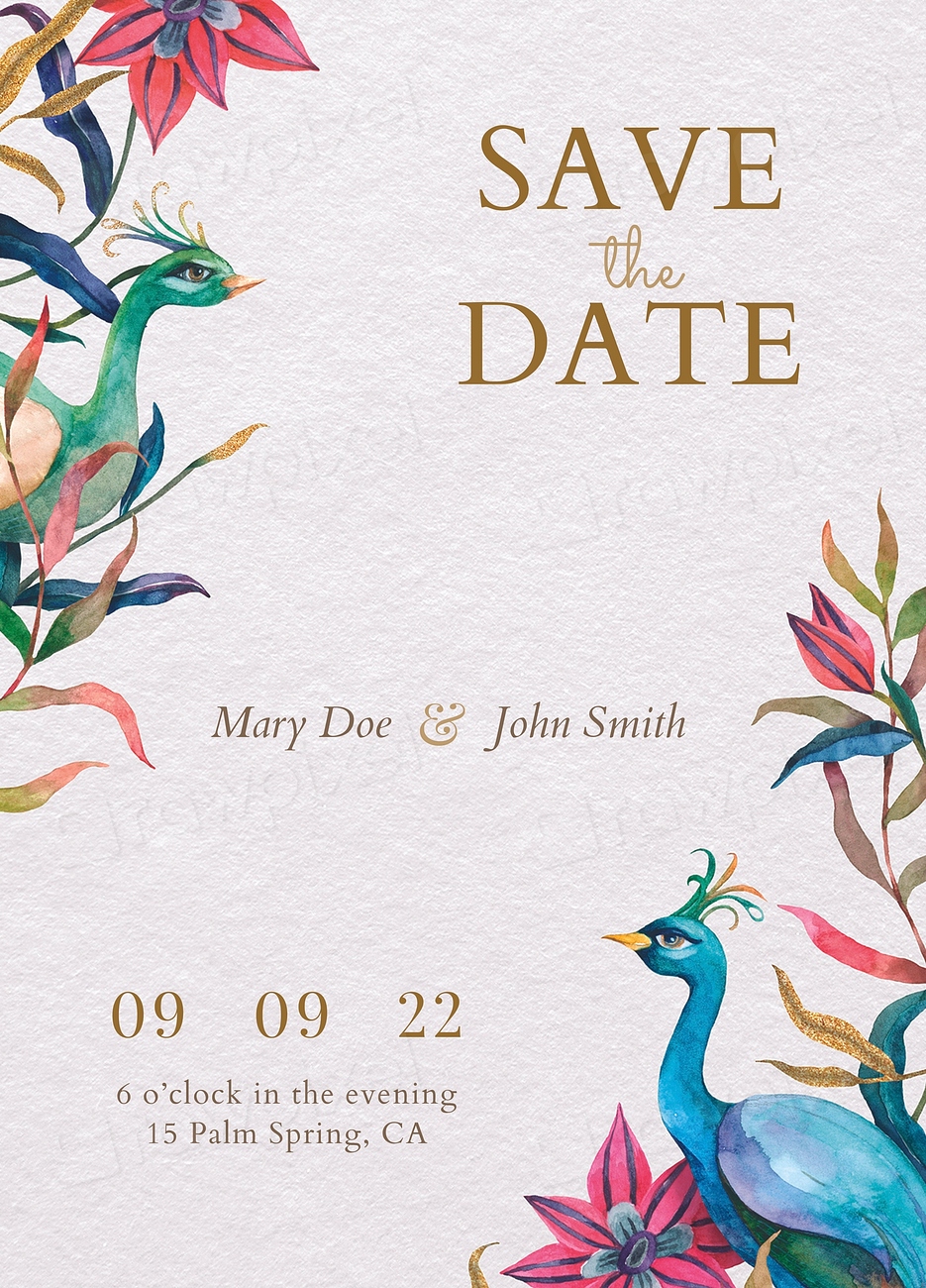 Editable wedding card template psd | Premium PSD Template - rawpixel