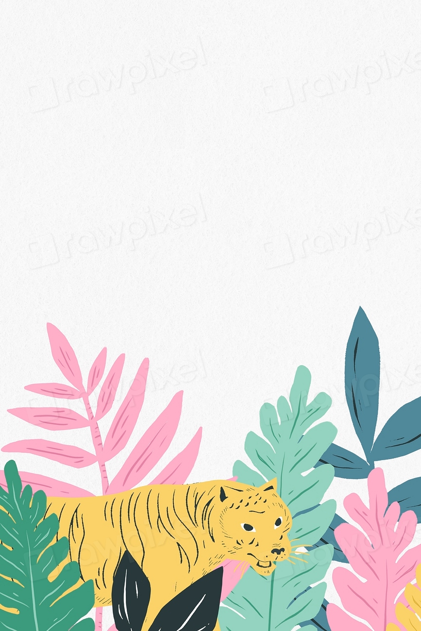 Side border psd retro animal | Premium PSD - rawpixel