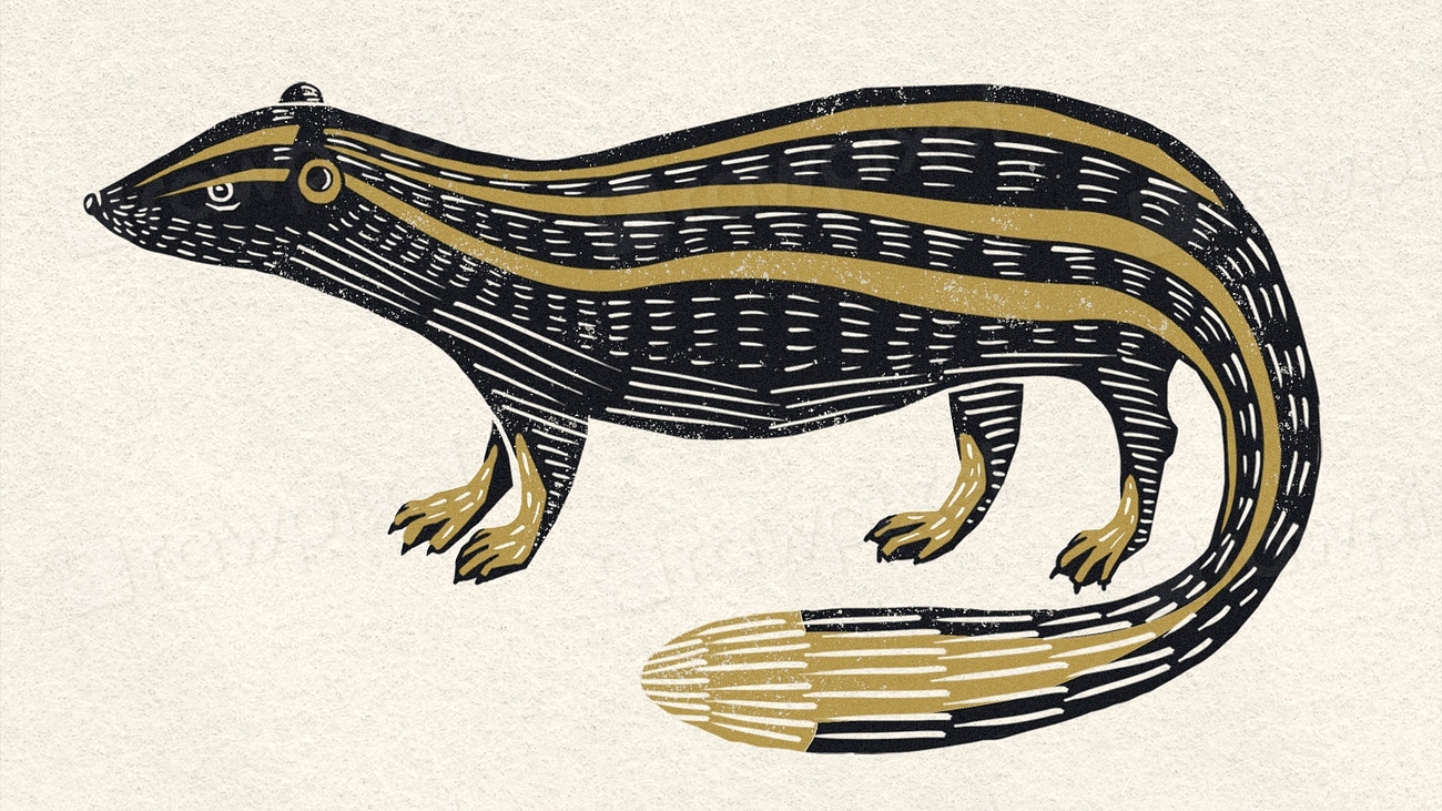 Black gold vintage skunk psd | Premium PSD - rawpixel