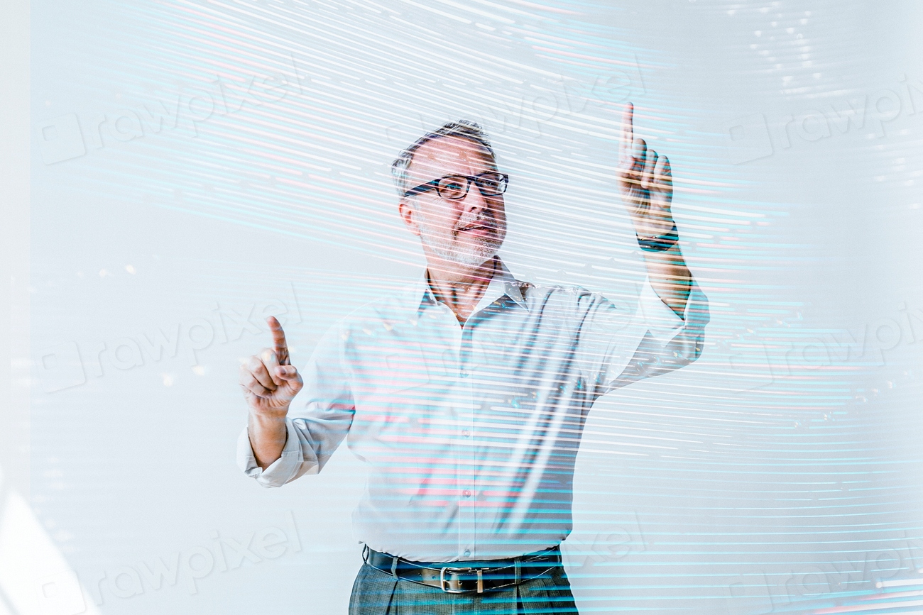 Senior businessman pointing on invisible | Premium Photo - rawpixel