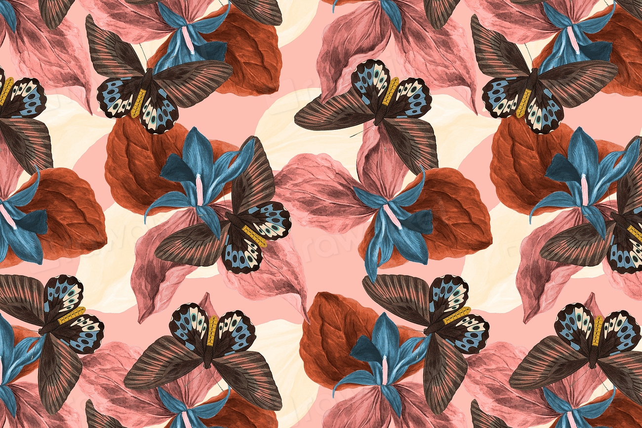 Butterfly floral abstract background psd | Premium PSD - rawpixel