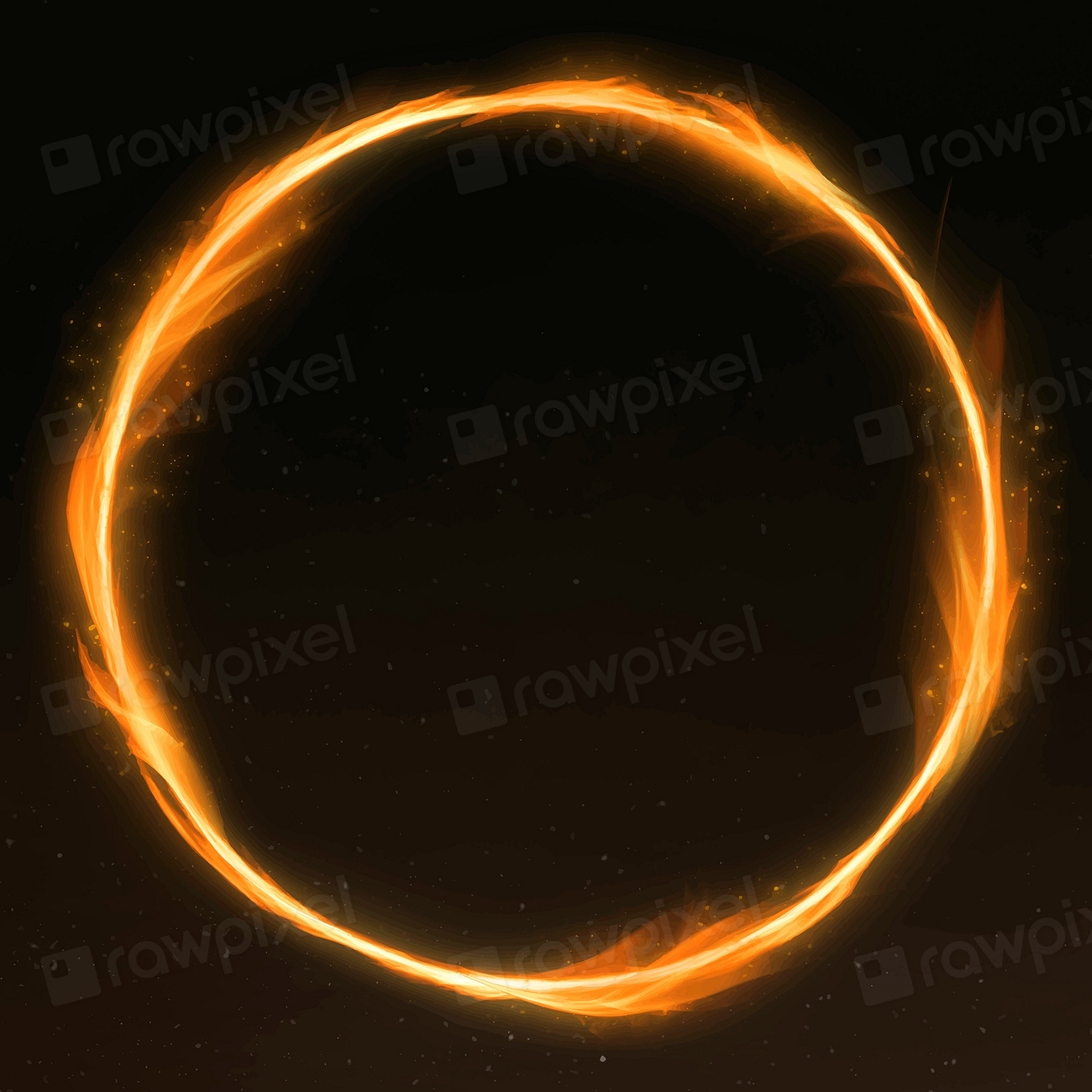 Retro orange circle fire vector | Premium Vector - rawpixel