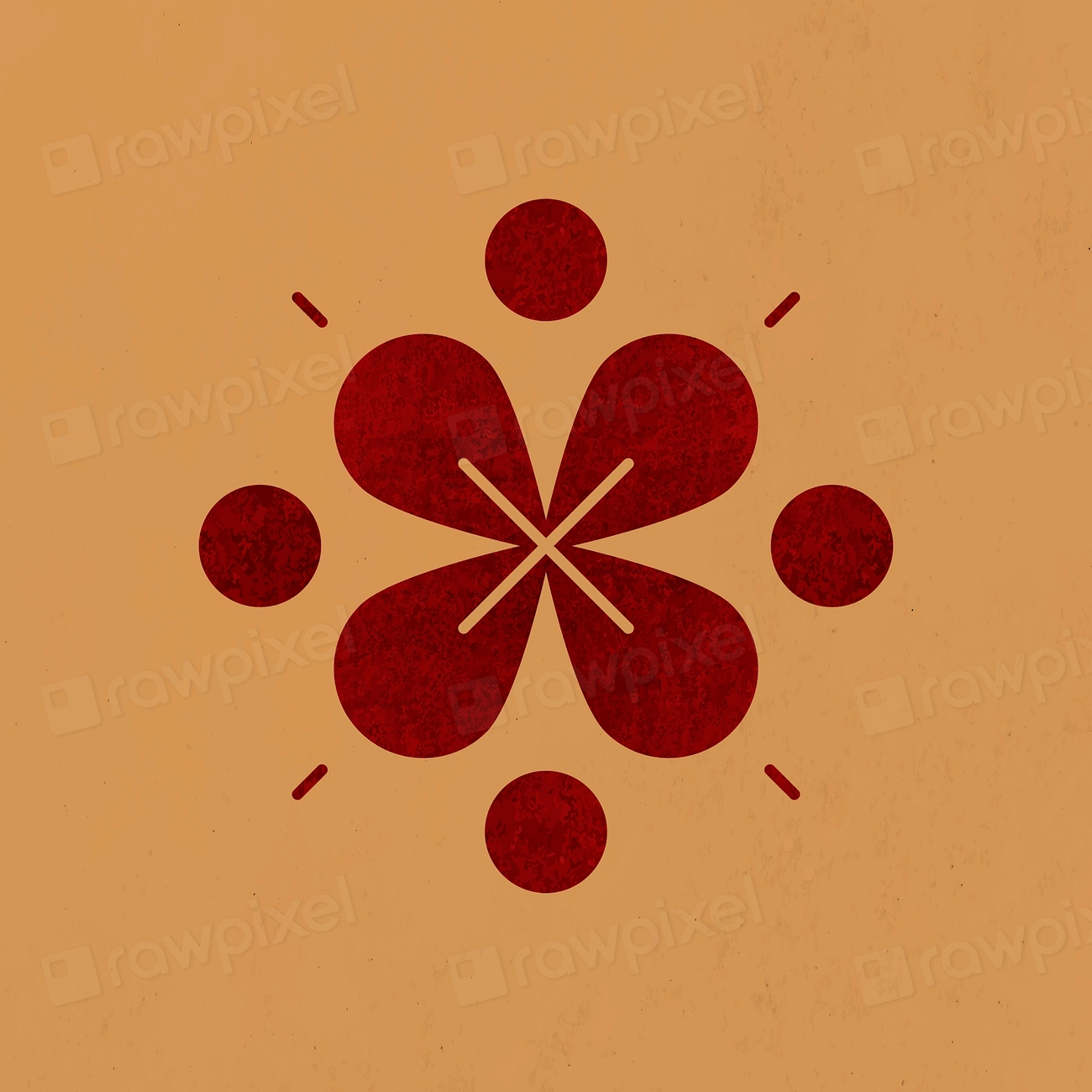 Traditional Chinese red flower psd | Premium PSD - rawpixel