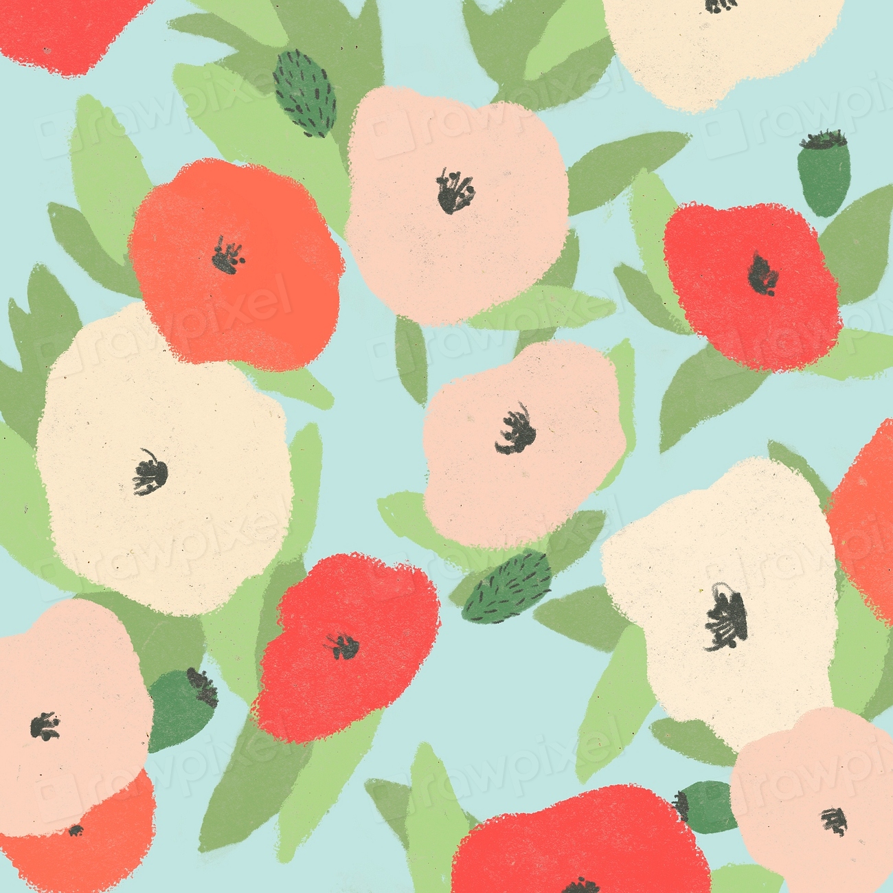 Close colorful poppy vector background | Premium Vector - rawpixel