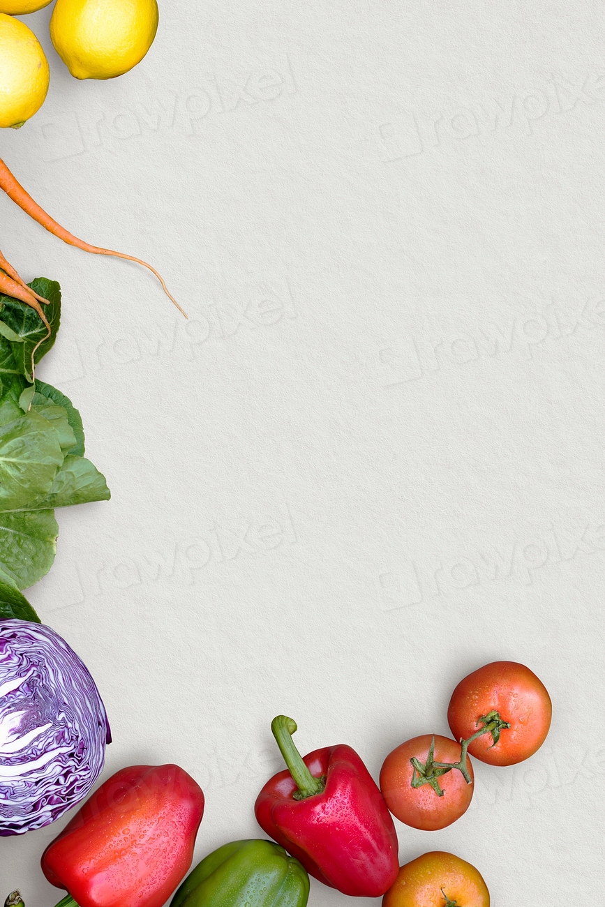 Vegetables border gray background psd | Premium PSD - rawpixel