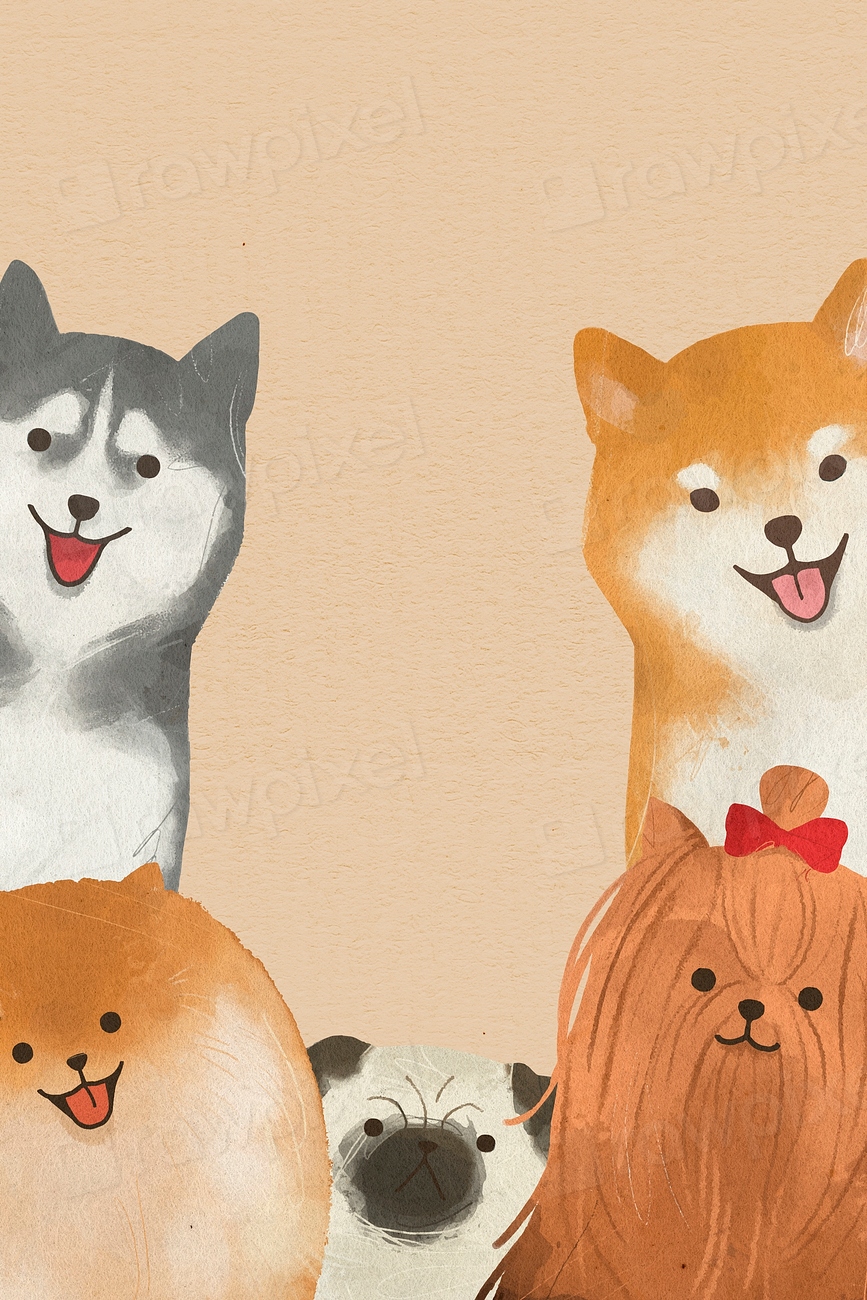 Cute dog border frame psd | Premium PSD - rawpixel