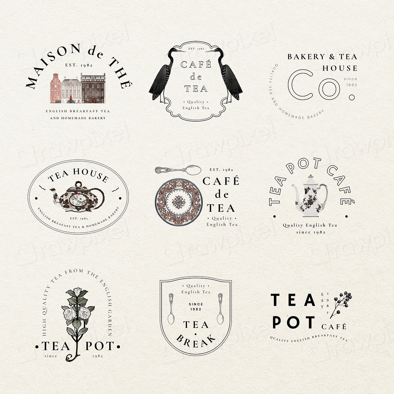Aesthetic logo template psd cafe | Premium PSD - rawpixel