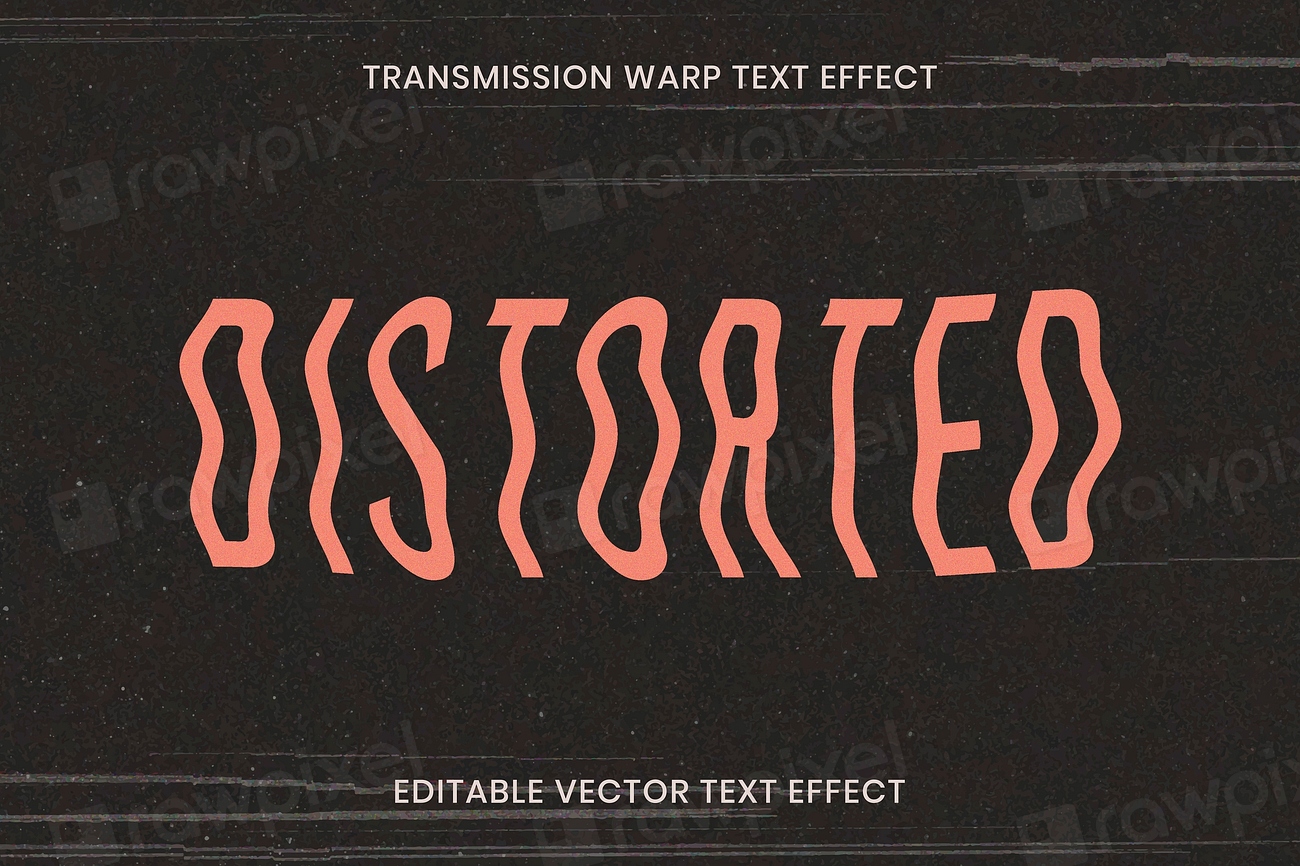 Editable distorted text effect vector | Premium Vector Add-on - rawpixel