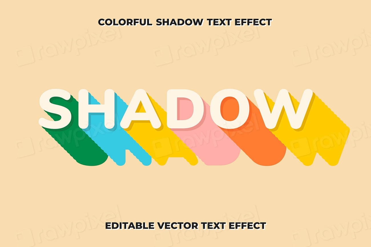Editable shadow text effect vector | Premium Vector Add-on - rawpixel