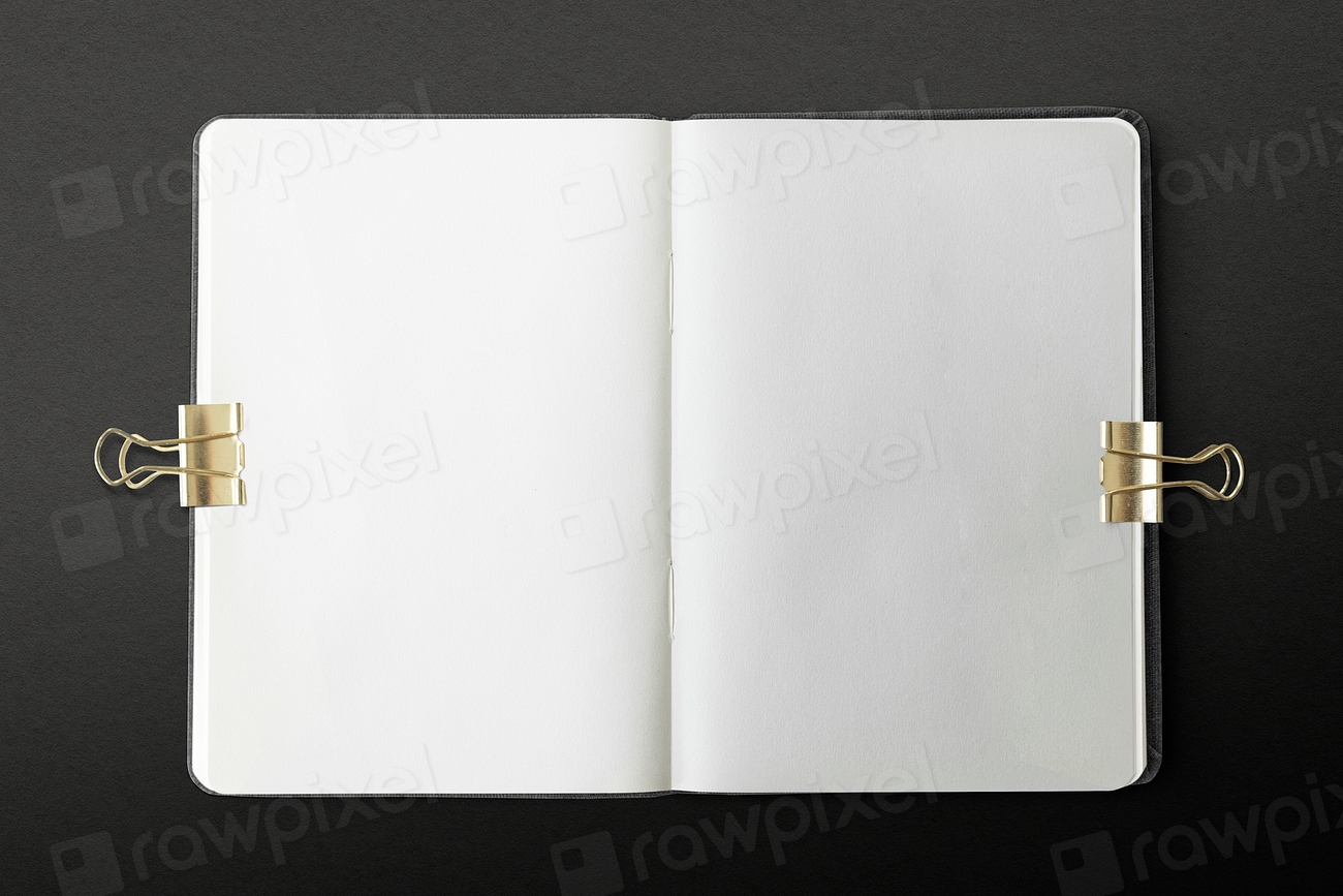 Empty journal pages black background | Premium Photo - rawpixel