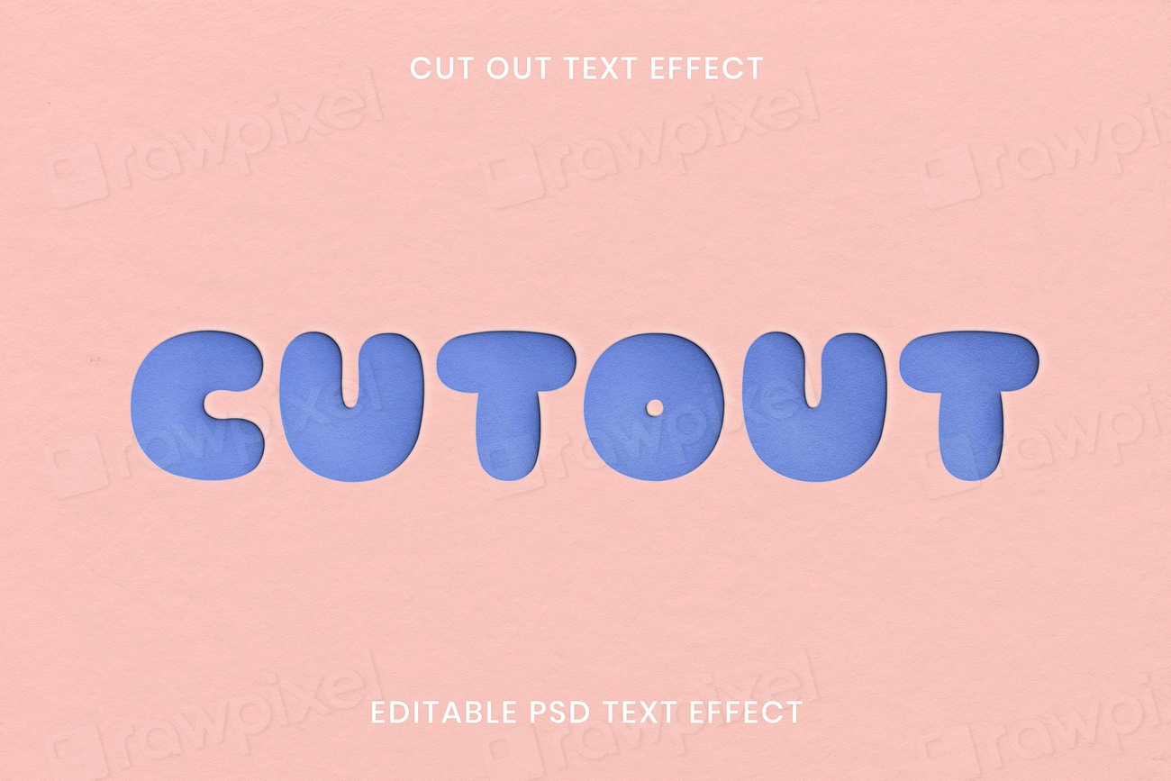 Cut Text Effect Psd Editable Premium PSD Add on Rawpixel