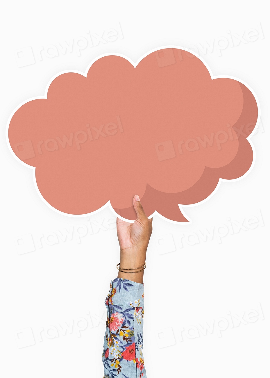 Hand holding thought bubble cardboard | Premium PSD - rawpixel