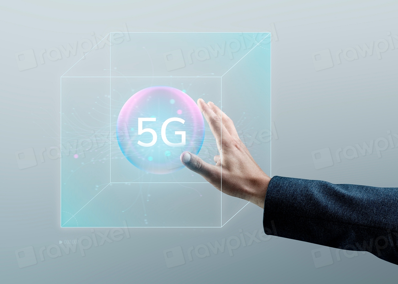 Businessman's hand touching a 5G | Premium PSD - rawpixel