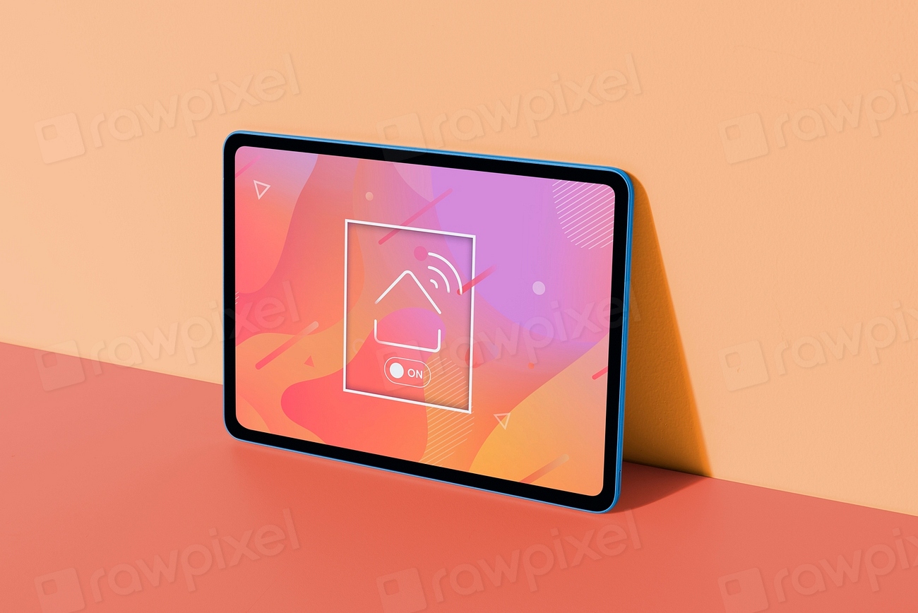 Colorful digital tablet screen mockup | Premium PSD Mockup - rawpixel