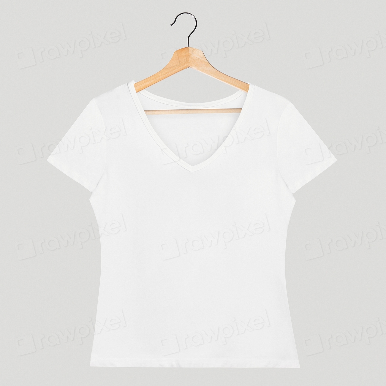 Simple white v neck t-shirt | Premium PSD Mockup - rawpixel