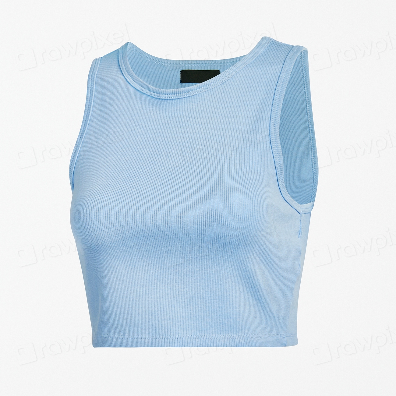 Women's blue crop tank top | Premium PSD Mockup - rawpixel