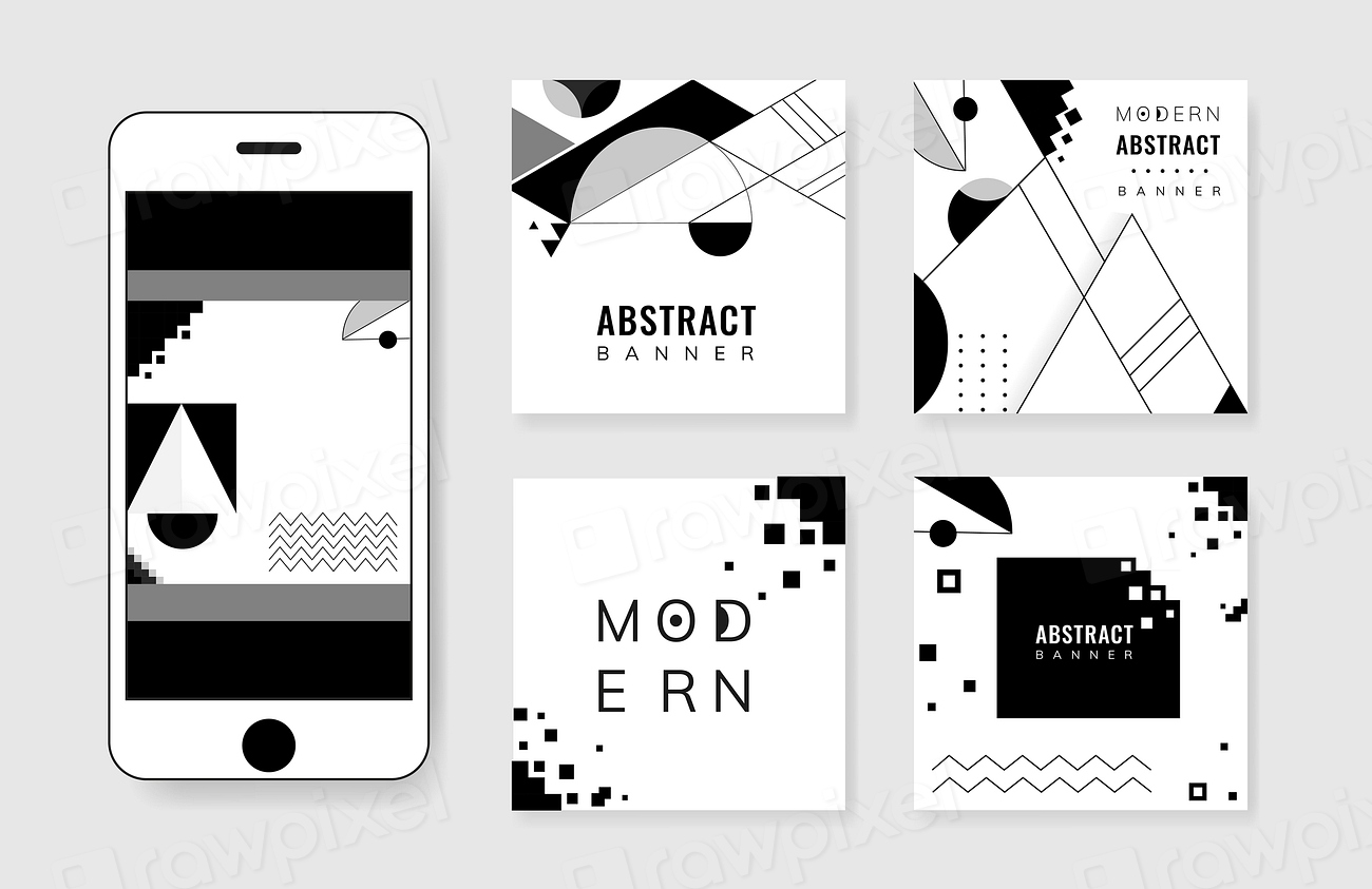 Modern black and white geometric | Free Vector - rawpixel