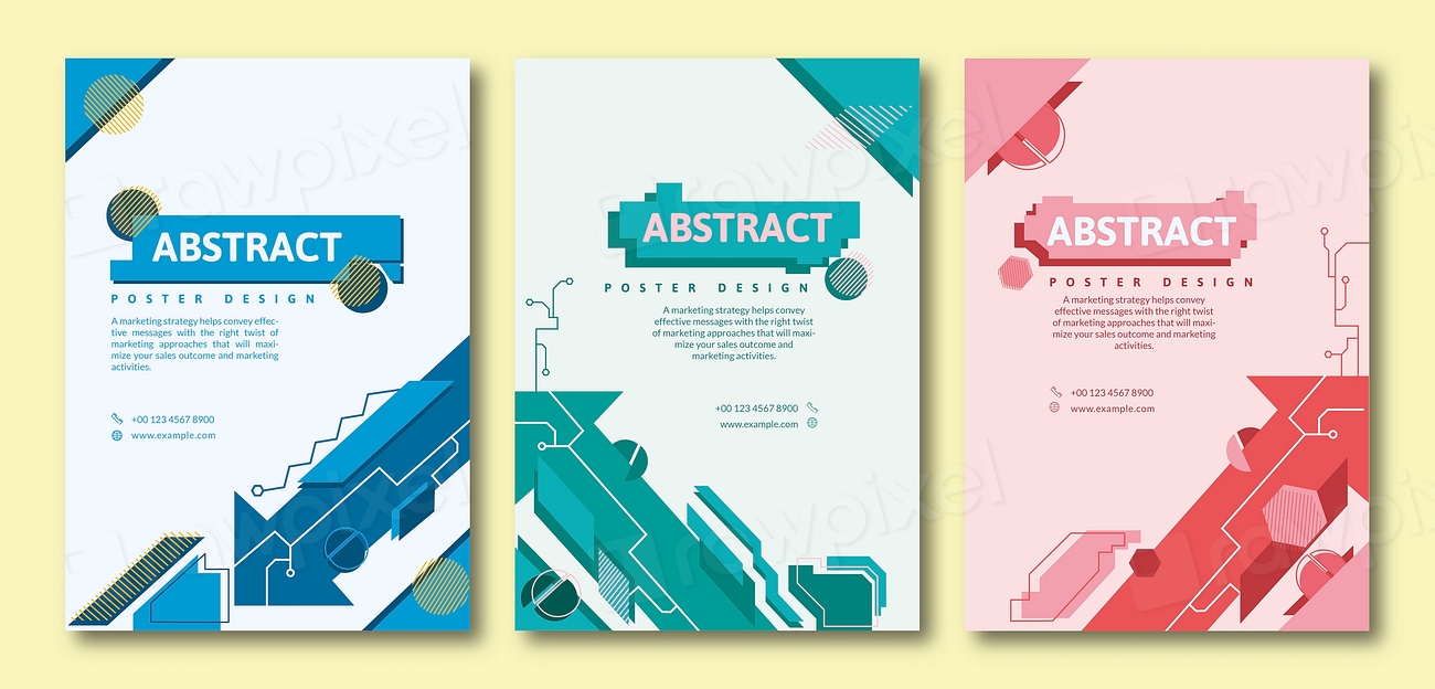 Abstract poster templates vector set | Premium Vector - rawpixel