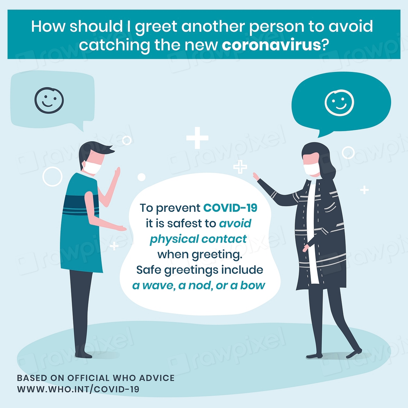Avoid physical contact coronavirus outbreak | Free Vector - rawpixel