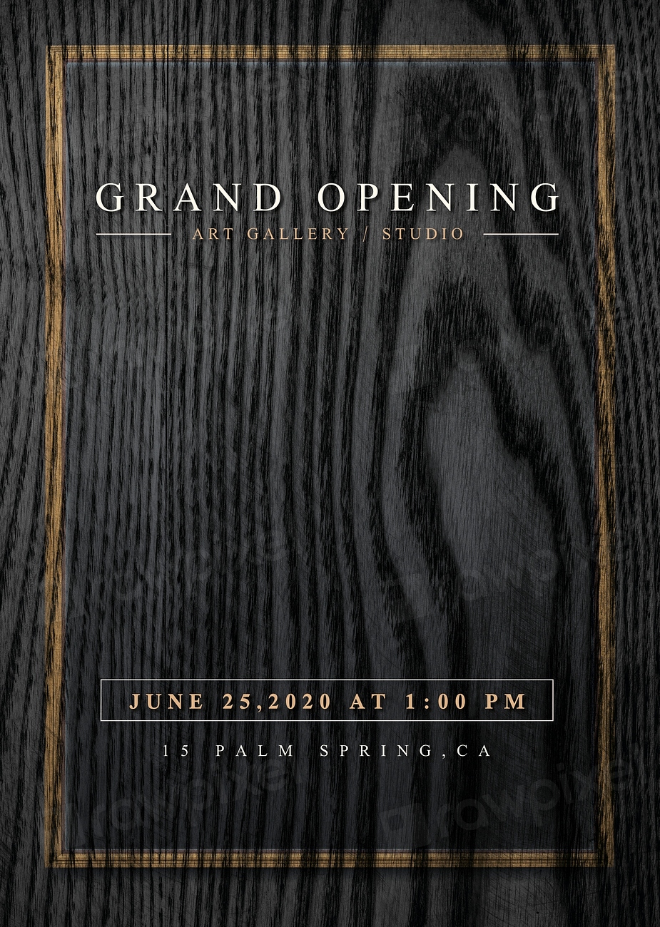 Grand opening ad on wooden | Premium PSD Template - rawpixel