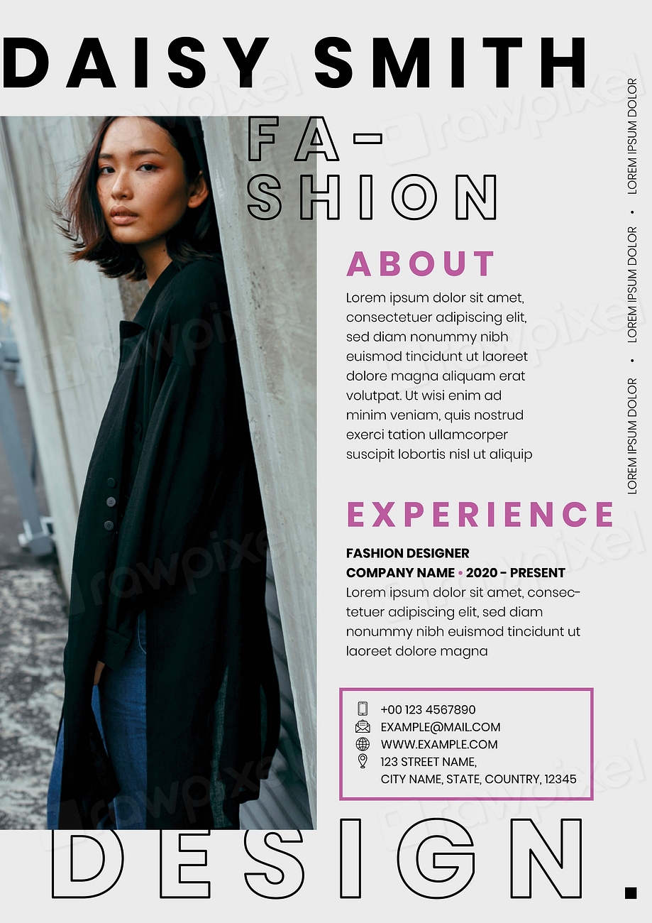 Creative fashion editable CV template | Premium Vector Template - rawpixel