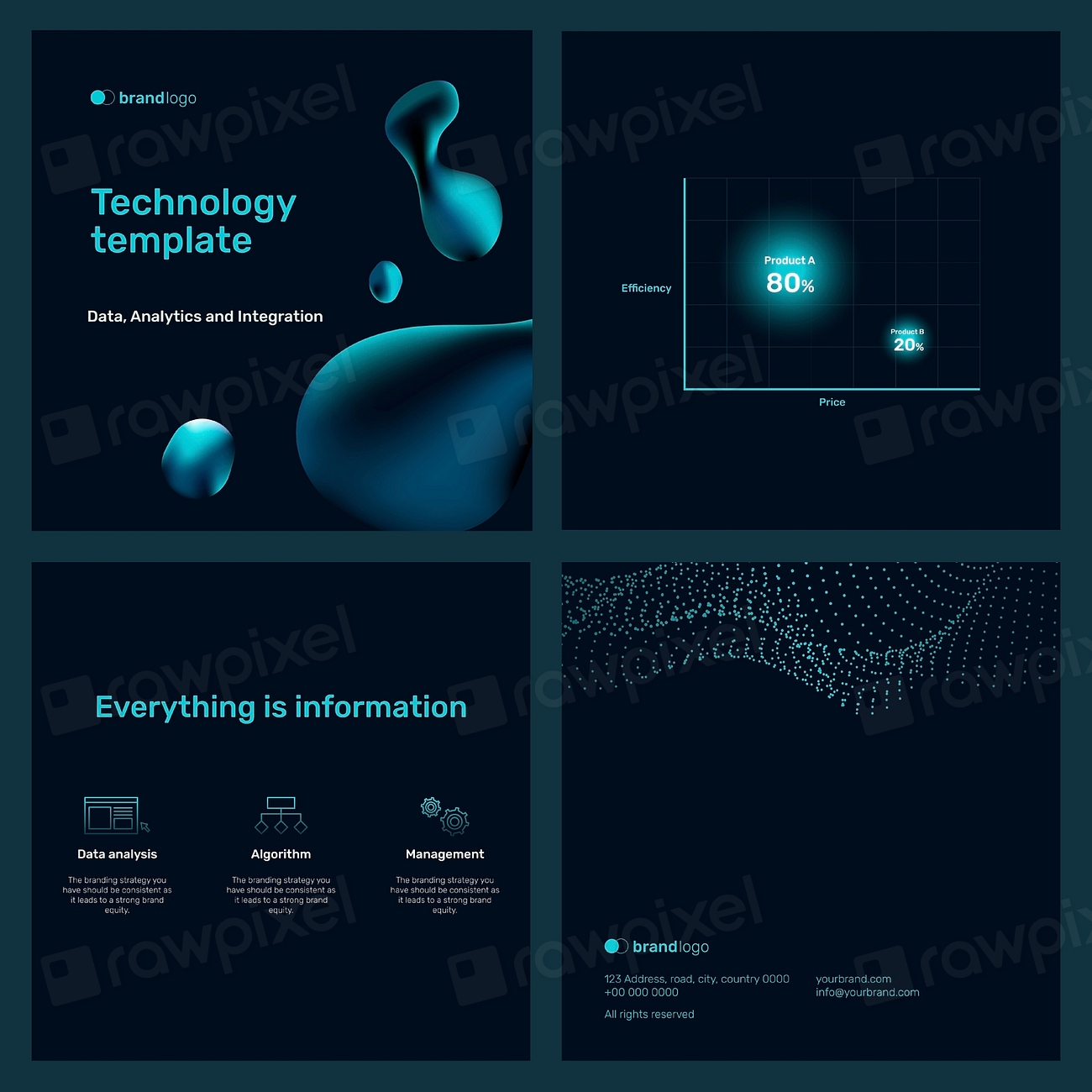 Digital marketing presentation set editable | Vector - rawpixel
