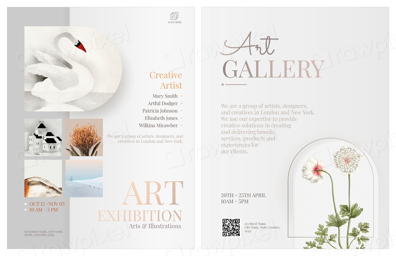 Art gallery flyer template vector | Premium Vector - rawpixel